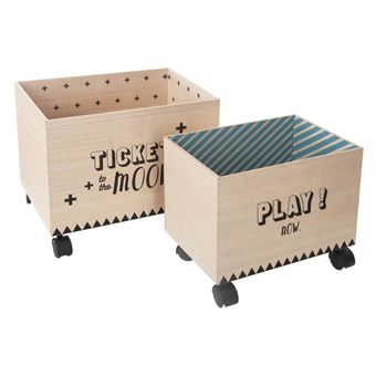 -6€ sur Lot de 2 Boîtes de Rangement Roulette 39cm Noir - Achat & prix ...