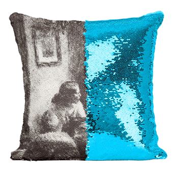 Fabulous Coussin avec Housse Sequin - Paillettes Turquoise East Side ...