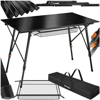 TecTake Table de camping pliante Bastian en Aluminium, réglable en ...