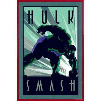 Poster Encadré: L'Incroyable Hulk - Marvel Comics, Art Deco (91x61 cm ...