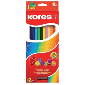 Kores crayons de couleur, ?tui en carton de 12 + bb93312 - Peinture ...