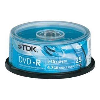 TDK - 25 x DVD+R - 4.7 Go 16x - spindle - DVD vierge - Achat & prix | fnac
