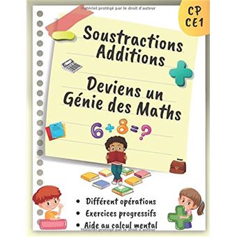 Soustractions Additions CP CE1 - Cahier d'exercice pour les enfants - 50 pages - Format A4 NLFBP ...