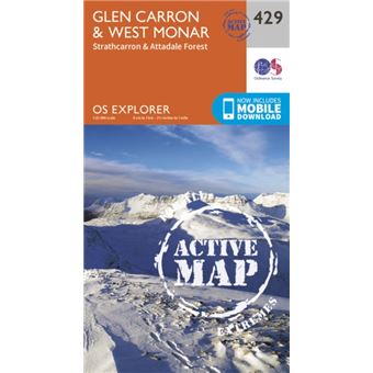 Os Explorer Map Active (429) Glen Carron And West Monar (Os Explorer ...