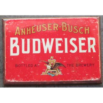 magnet 8x5.5 cm biere budweiser logo rouge deco garage cuisine bar ...