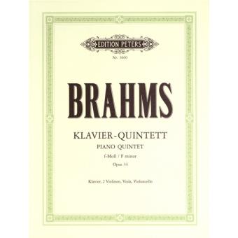 Partitions classique EDITION PETERS BRAHMS JOHANNES - PIANO QUINTET IN F MINOR OP.34 - PIANO ...