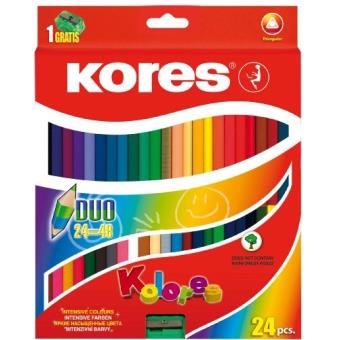 Kores paquet de 48 crayons de couleur triangulaires bb93224 - Dessin et ...