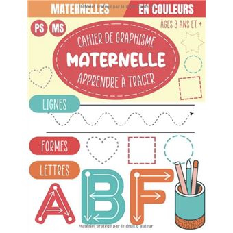 Cahier de Graphisme Maternelle Apprendre à tracer Lignes Formes Lettres ...