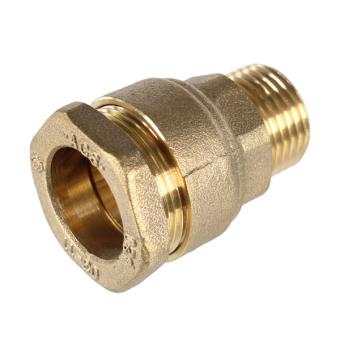 Raccord Laiton Droit Mâle (20/27) 3/4"" Acs Raccordement Pour Pe Ø25 - Tuyaux fixations et ...