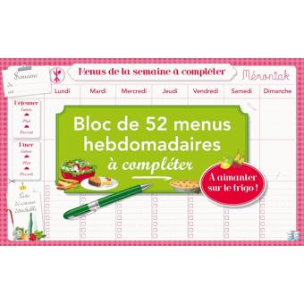 Bloc de menus à compléter Mémoniak 2015 - Calendrier planning et ...