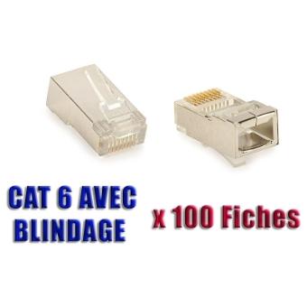 Boite de 100 Fiches RJ45 BLINDEES A sertir - POUR RESEAU GIGABIT ...