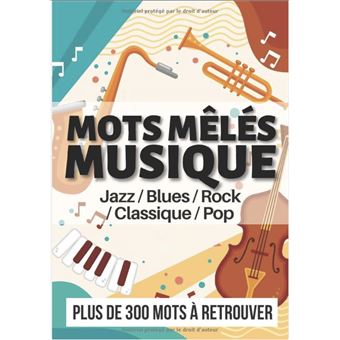 Carnet De Mots Mêlés Musique - Plus de 50 grilles de mots cachés sur le ...