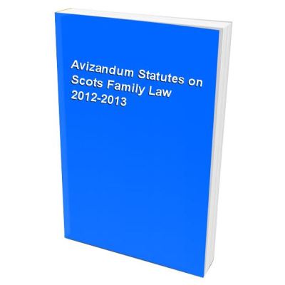 Avizandum Statutes on Scots Family Law 2012-2013 Unknown - broché ...