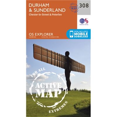 Os Explorer Map Active (308) Durham And Sunderland (Os Explorer Active ...