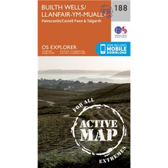 Os Explorer Map Active (188) Builth Wells, Painscastle And Talgarth (Os ...
