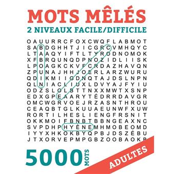 Mots Meles Adultes 5000 Mots : Mots Caches Grand Format 2 NIVEAUX ...