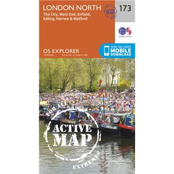 Os Explorer Map Active (173) London North, The City, West End, Enfield ...