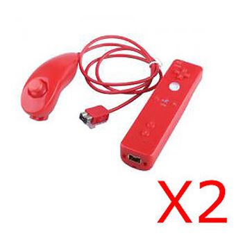 Manette Wiimote + Nunchuck + Housse compatible avec Nintendo WII WII ...