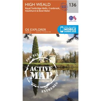 Os Explorer Map Active (136) High Weald, Royal Tunbridge Wells (Os ...