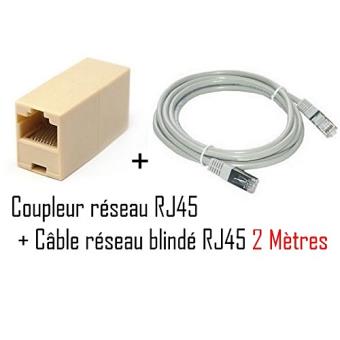-15% sur CABLING® Cordon Ethernet RJ45 de 2 mètre blindé + raccord RJ45 ...