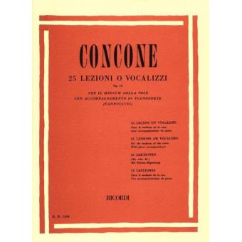 Méthodes et pédagogie RICORDI CONCONE G. - 25 LEZIONI O VOCALIZZI PER IL MEDIUM DELLA VOCE OP.10 ...