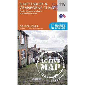Os Explorer Map Active (118) Shaftesbury, Cranbourne Chase, Poole ...