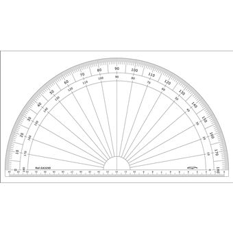 Rapporteur 1/2 cercle degrés Ø 25 cm - graphoplex - Règles équerre et ...