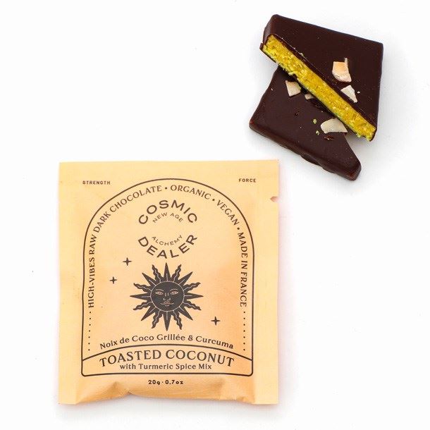 Épicerie sucrée Cosmic dealer Chocolat noir cru chakra coco bio 20 g ...