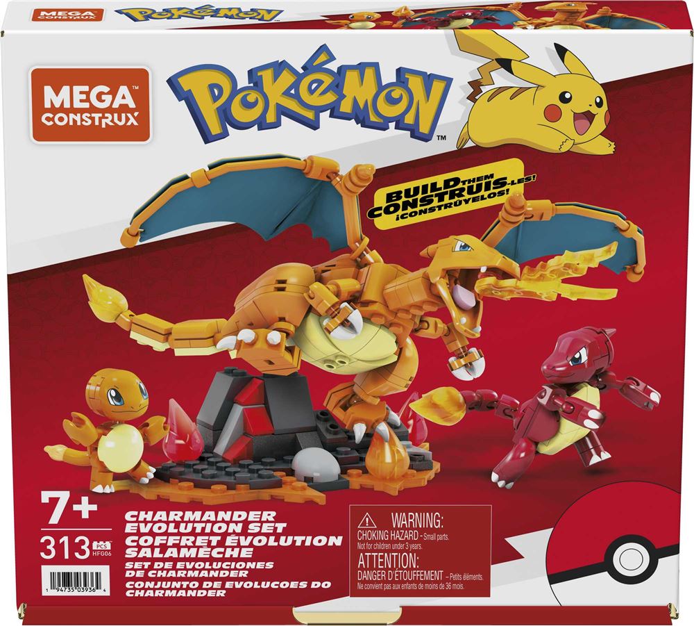 Jeu de construction Mega Construx Pokémon Coffret Évolution Salamèche ...