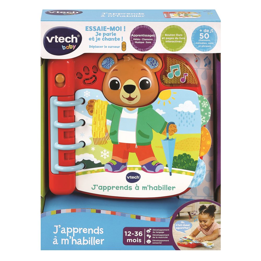 Livre interactif Vtech Baby J'apprends à m'habiller - Livre interactif ...