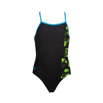 Maillot de bain Fille une pièce Arena Cubist Jr Noir et turquoise ...
