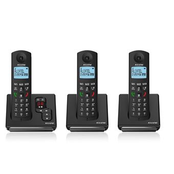 Téléphone fixe sans fil Alcatel F690 Voice Trio Noir - Téléphone sans ...