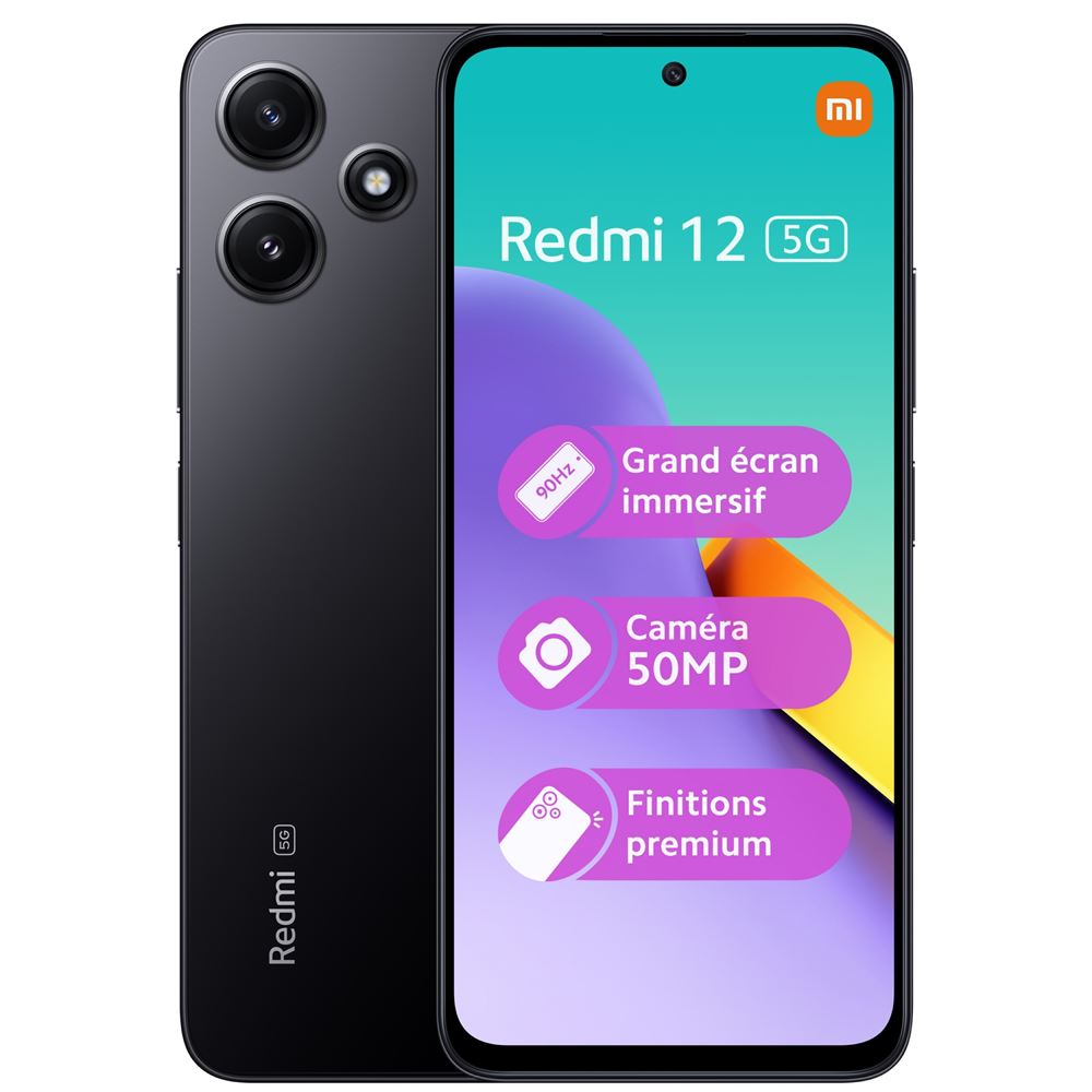 Smartphone Xiaomi Redmi 12 5G Double nano SIM 128 Go 6.79" Noir ...
