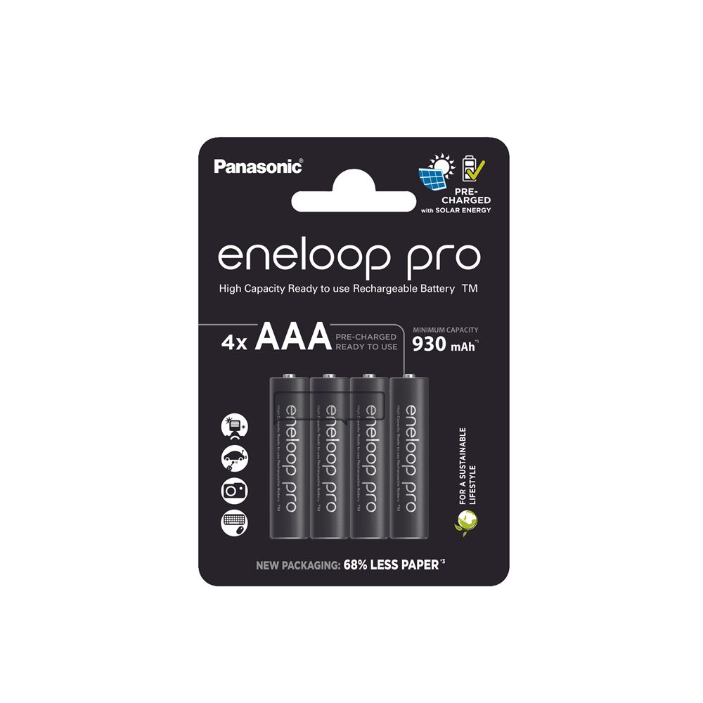 Pack de 4 Piles rechargeables type LR03 AAA Panasonic Eneloop Pro 930 ...