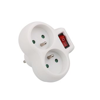 Prise Neolium Biplite avec protection enfants 16A + interrupteur Blanc ...