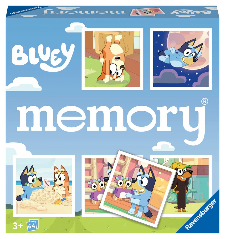 Jeu de mémoire Ravensburger Grand memory Bluey - Loto mémo et domino ...