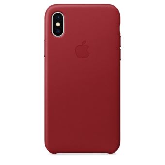 Coque en cuir Apple Rouge pour iPhone X - Etui pour téléphone mobile ...