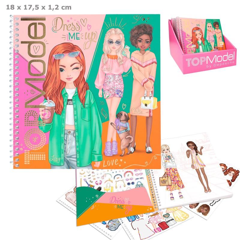 Dessin et coloriage enfant Top Model Carnet Stickers Dress Me Up ...