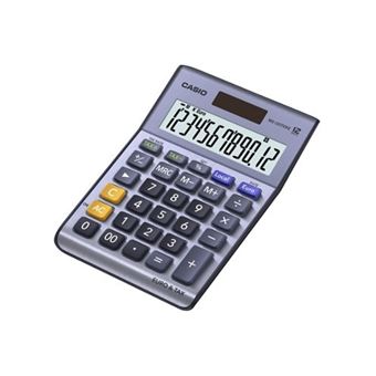 Casio MS-120 TER II - Calculatrice de bureau - 12 chiffres - panneau solaire, pile ...