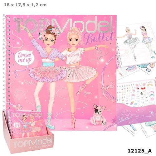 Dessin et coloriage enfant Top Model Carnet Stickers Dress Ballet ...