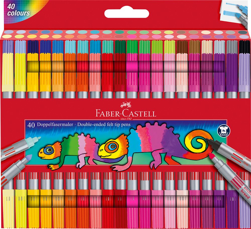 Pochette 40 Feutres double pointe Faber-Castell - Feutre - Achat & prix ...