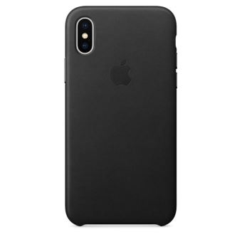 Coque en cuir Apple Noire pour iPhone X - Etui pour téléphone mobile ...