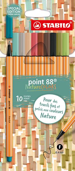 Set de 10 stylos feutres Stabilo Pointe fine 0,4 mm - Stylos feutres ...