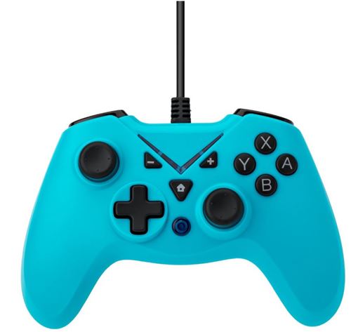 Manette Switch filaire Under Control Bleu Neon - Manette à la Fnac
