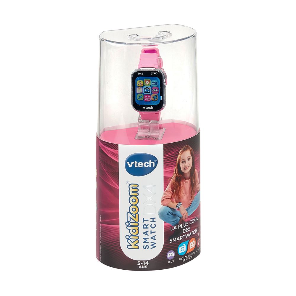 Montre éducative Vtech KidiZoom Smartwatch DX4 rose - Montre et réveil ...