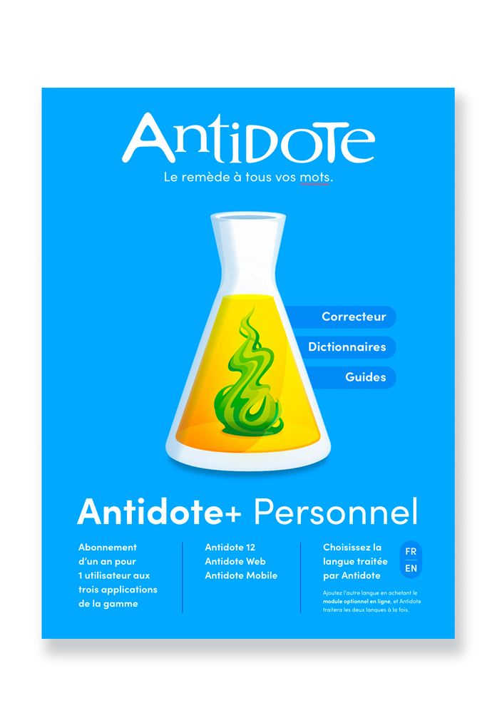 Logiciel Antidote+ Personnel Druide Antidote 12 + Antidote Web + Antidote Mobile 1 an pour PC ou ...