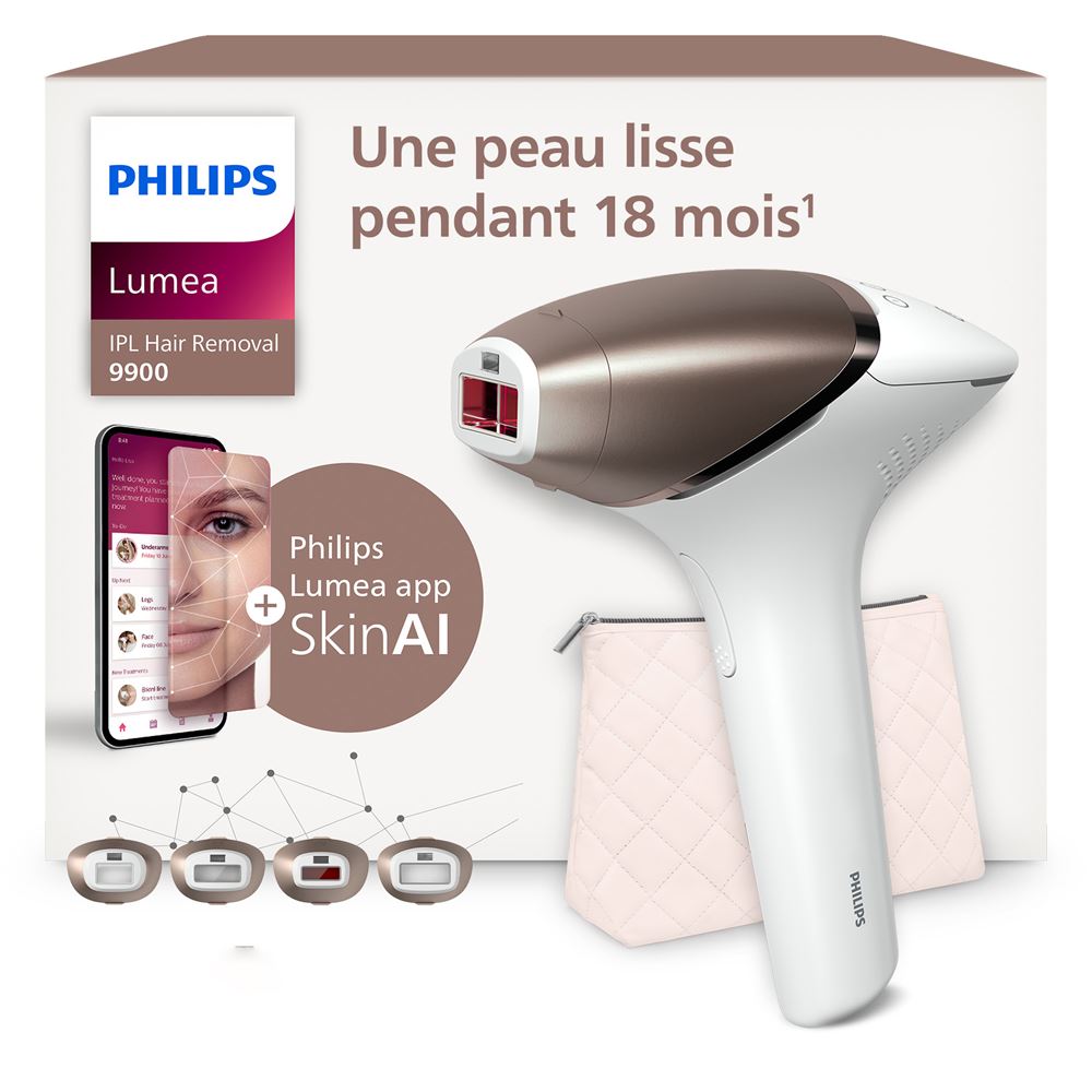 Epilateur à lumière pulsée Philips Lumea Series 9900 BRI951/01 Blanc et Rose - Achat & prix | fnac