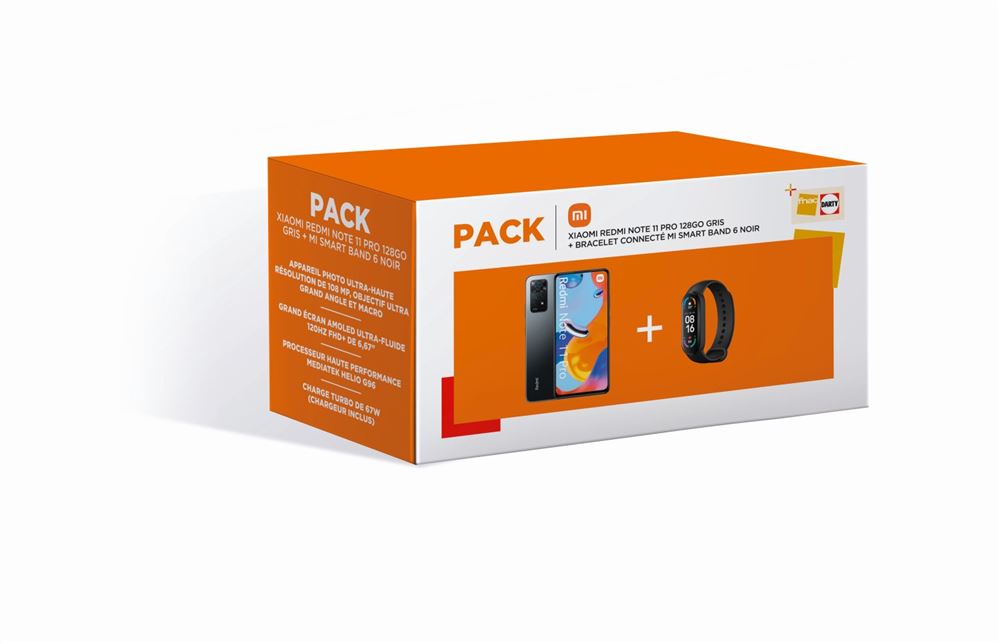 Pack Smartphone Xiaomi Redmi Note 11 Pro 6,67" Double SIM 128 Go Gris ...