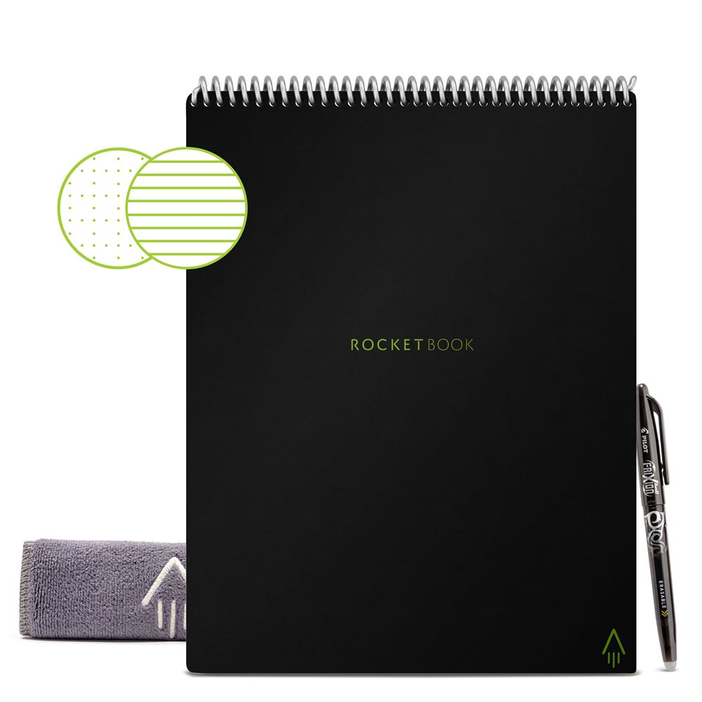 Carnet Connecté Réutilisable Rocketbook Flip Letter A4 Noir - Carnets ...
