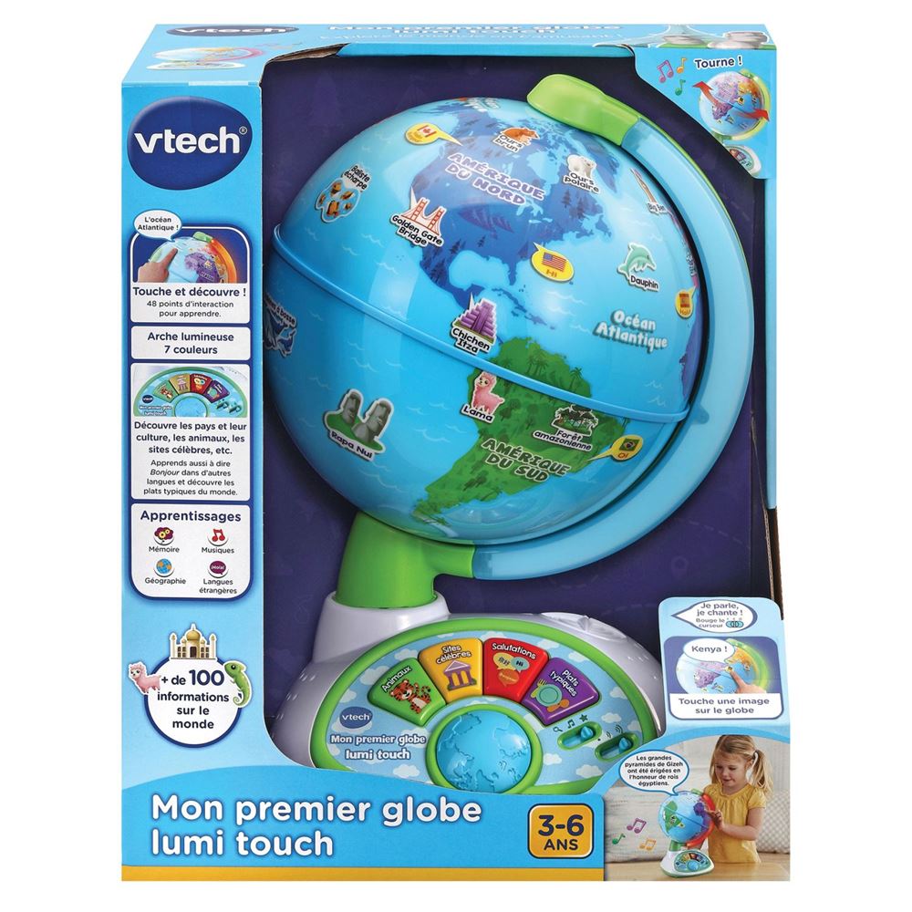 Jeu éducatif Vtech Mon premier globe lumi touch - Globe terrestre ...
